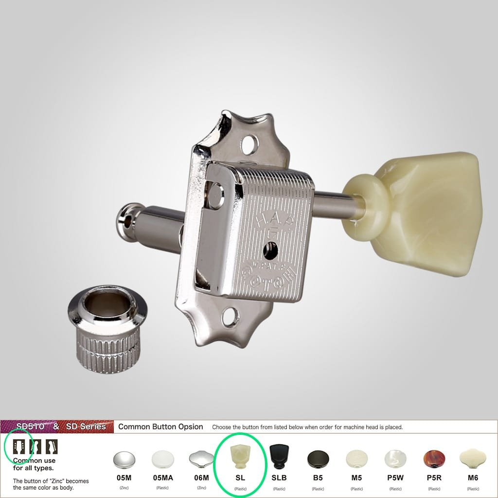 Gotoh SD90 SL 3+3 Nickel MG locking tuner set - Kiiras Instruments shop