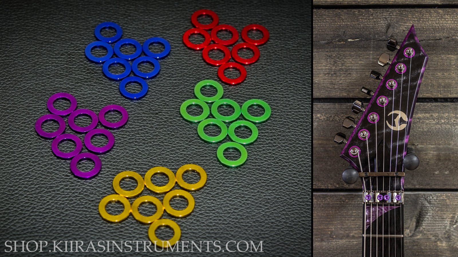 Guitar Tuner washer 7-set – Aluminium – Anodized - Kiiras Instruments shop